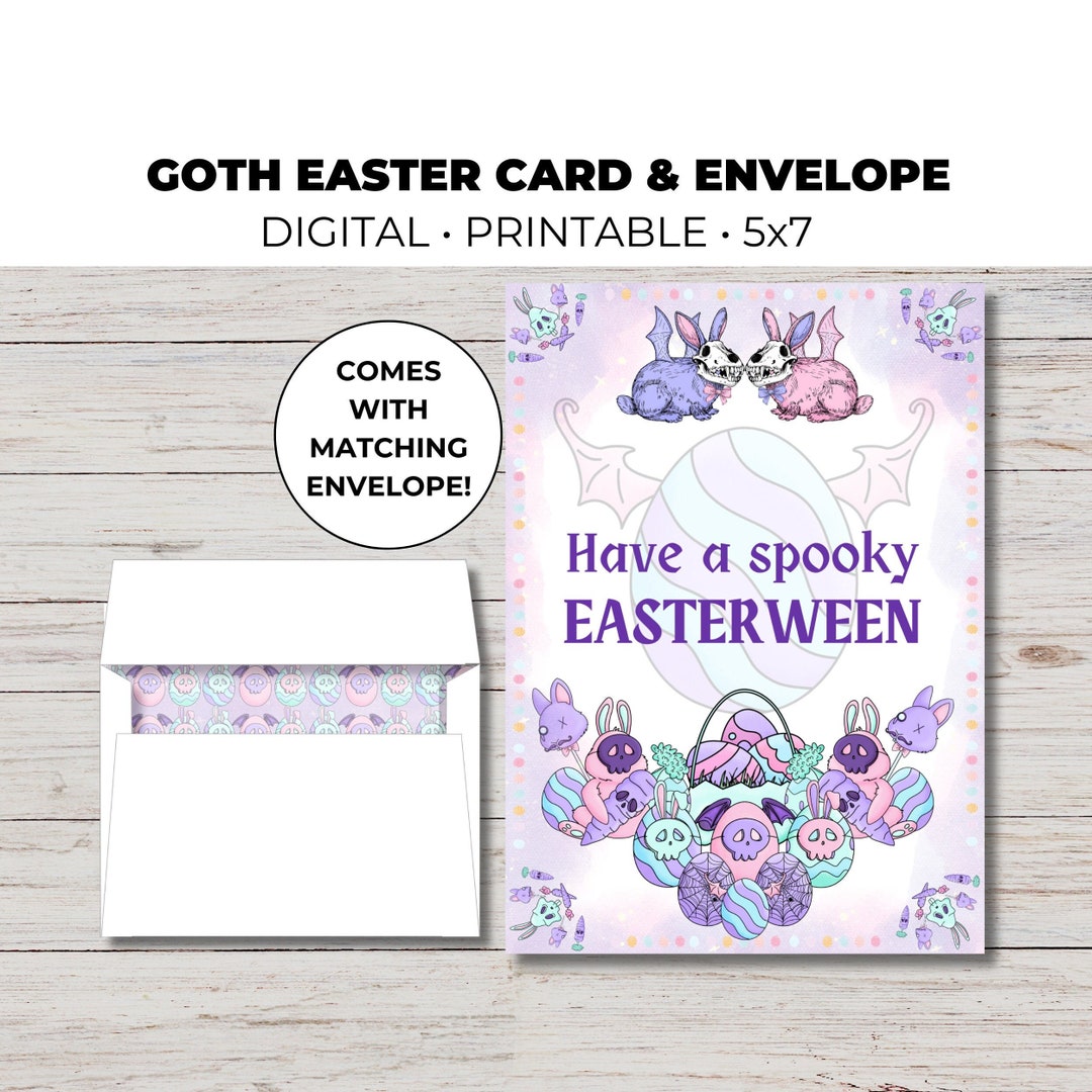 Goth Easter Card, Easterween Card, Gothic Easter Card, Pastel Goth Card ...
