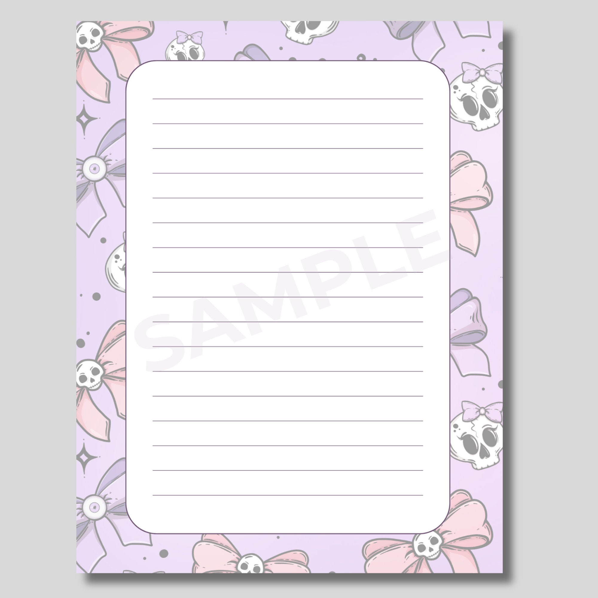 Pastel Goth Stationery, Cute Goth Stationery, Gothic Stationery, Print ...