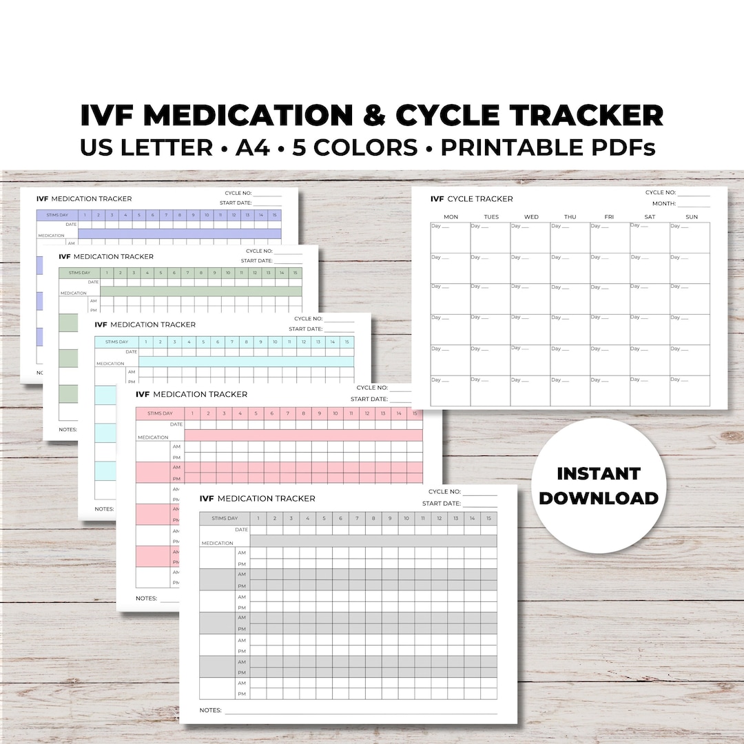 IVF Medication Tracker, Minimalist IVF Tracker, Printable Medication ...