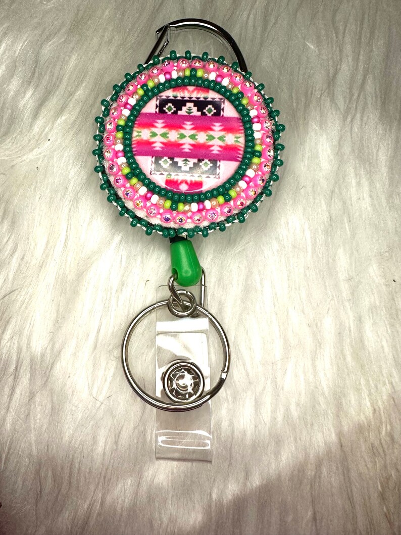 Beaded Badge Holder - Etsy