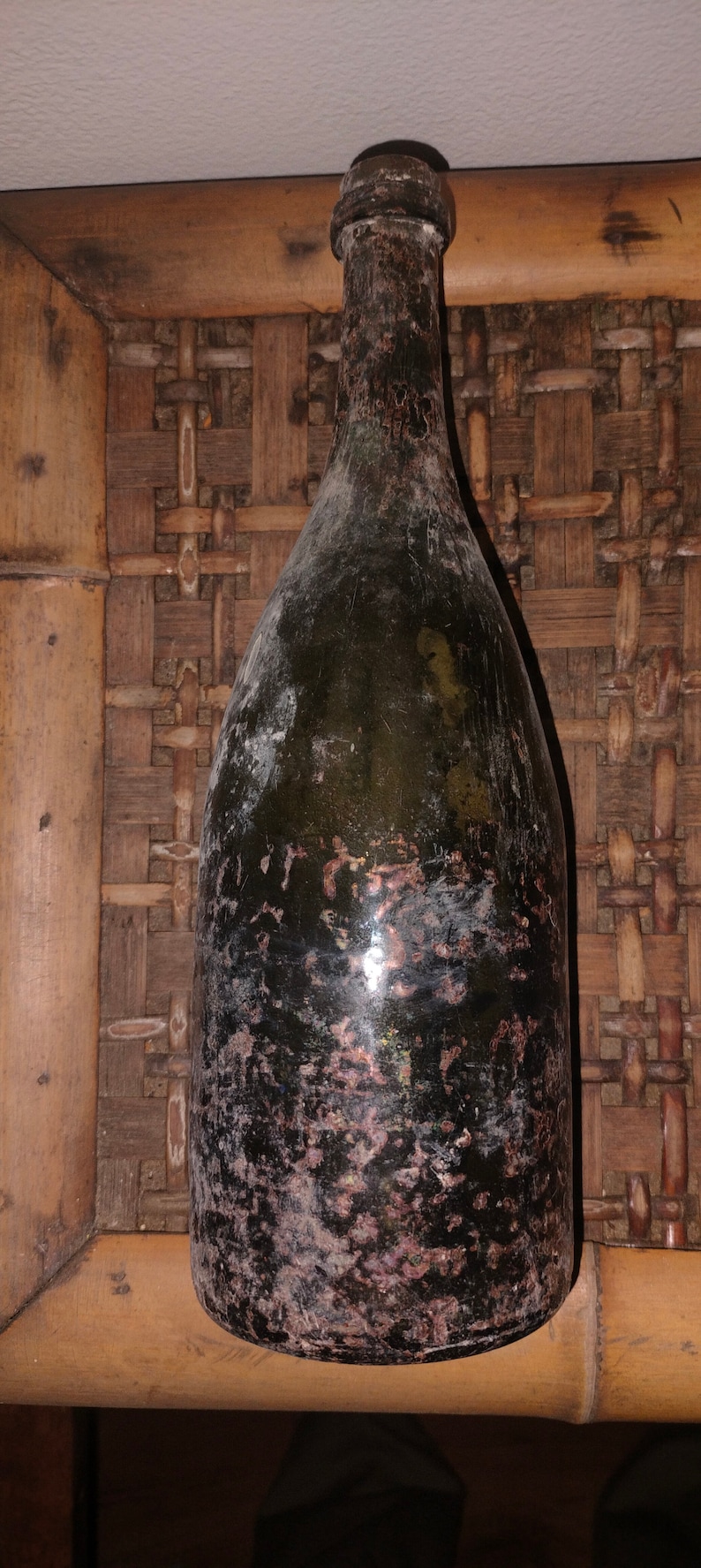 1800s Black Glass Champagne Bottle - Etsy