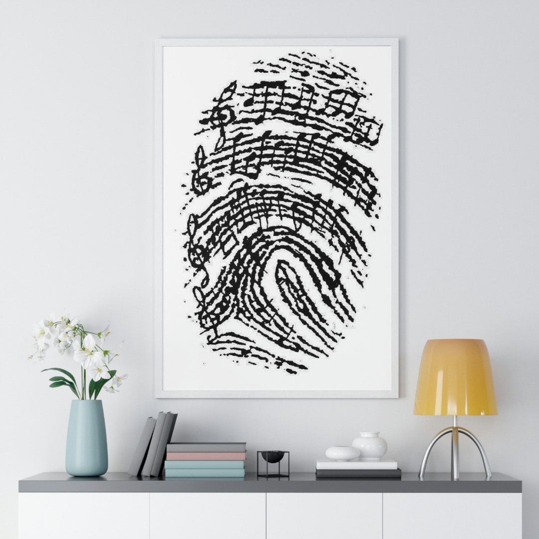 Music Fingerprints - Premium Framed Vertical Poster - Etsy