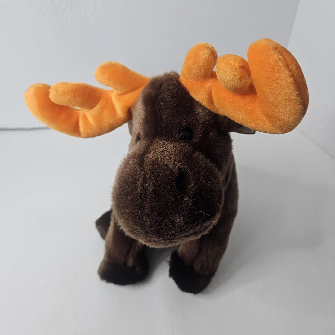 Vintage Ty 1999 Chocolate Moose Plush Brown Orange Stuffed Animal Tylon ...