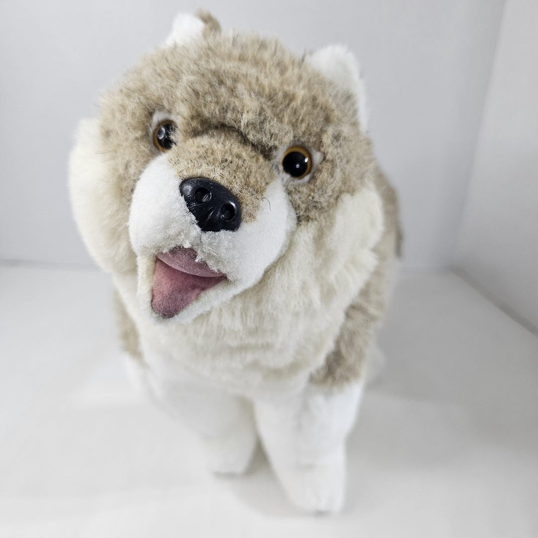 Plush Creations 1992 Gray Wolf Husky Dog Realistic Stuffed Animal Toy ...