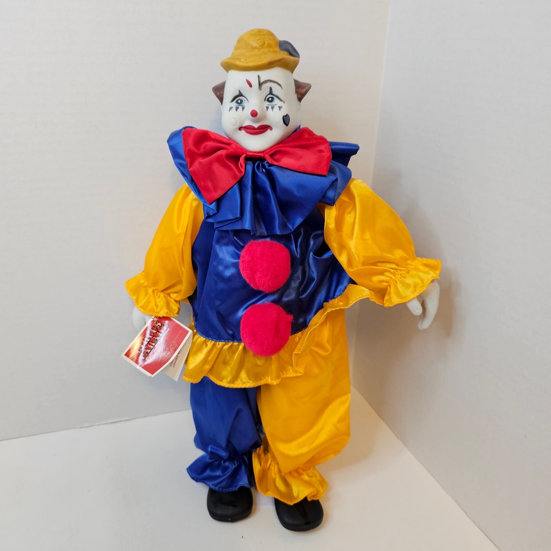 Vintage Circus Parade Clown Collection Porcelain Doll Anco 1991 Yellow ...