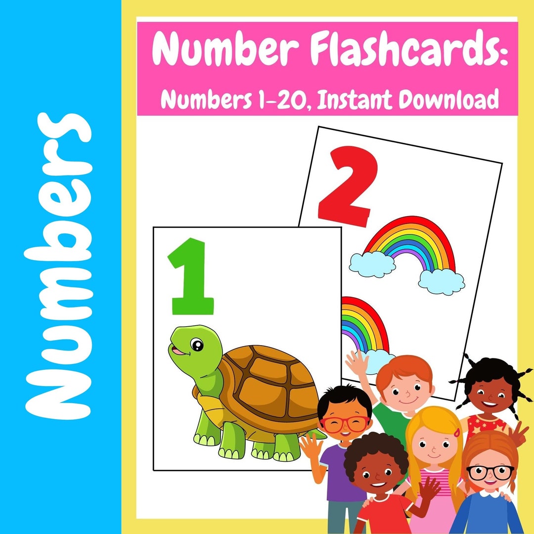 1-20 Numbers Flash Cards Printable Preschool Homeschool - Etsy