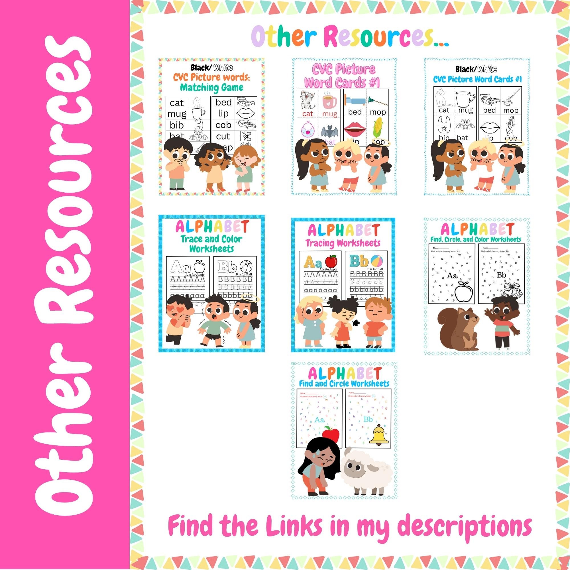 Word to Picture Matching Game Flash Cards Learning to Read Kindergarten ...
