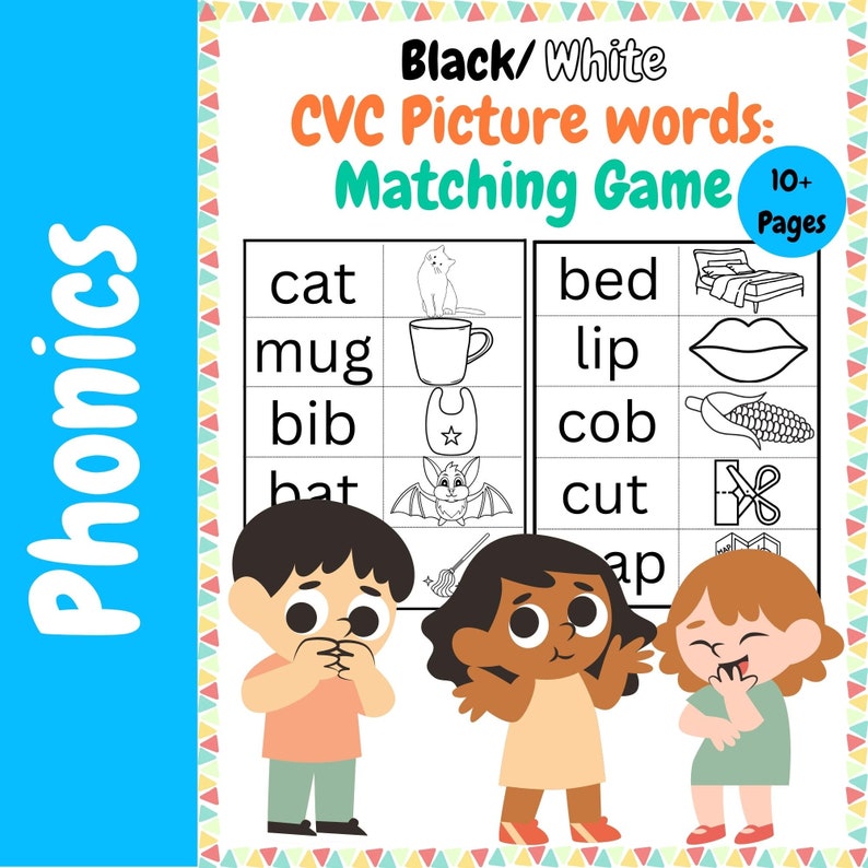 Word to Picture Matching Game Flash Cards Learning to Read - Etsy