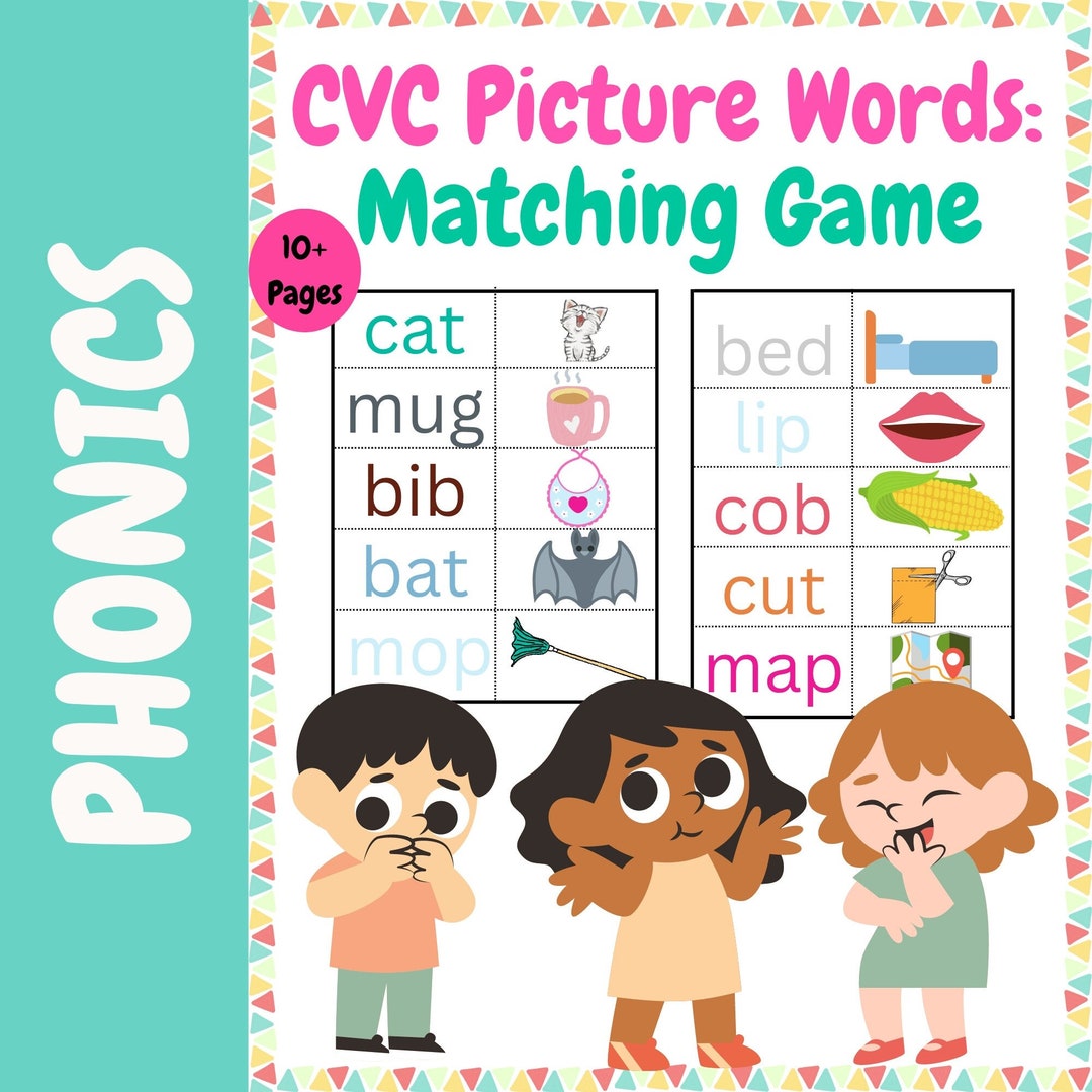 Picture Matching Flash Cards | Matching Word to Picture | CVC Picture ...