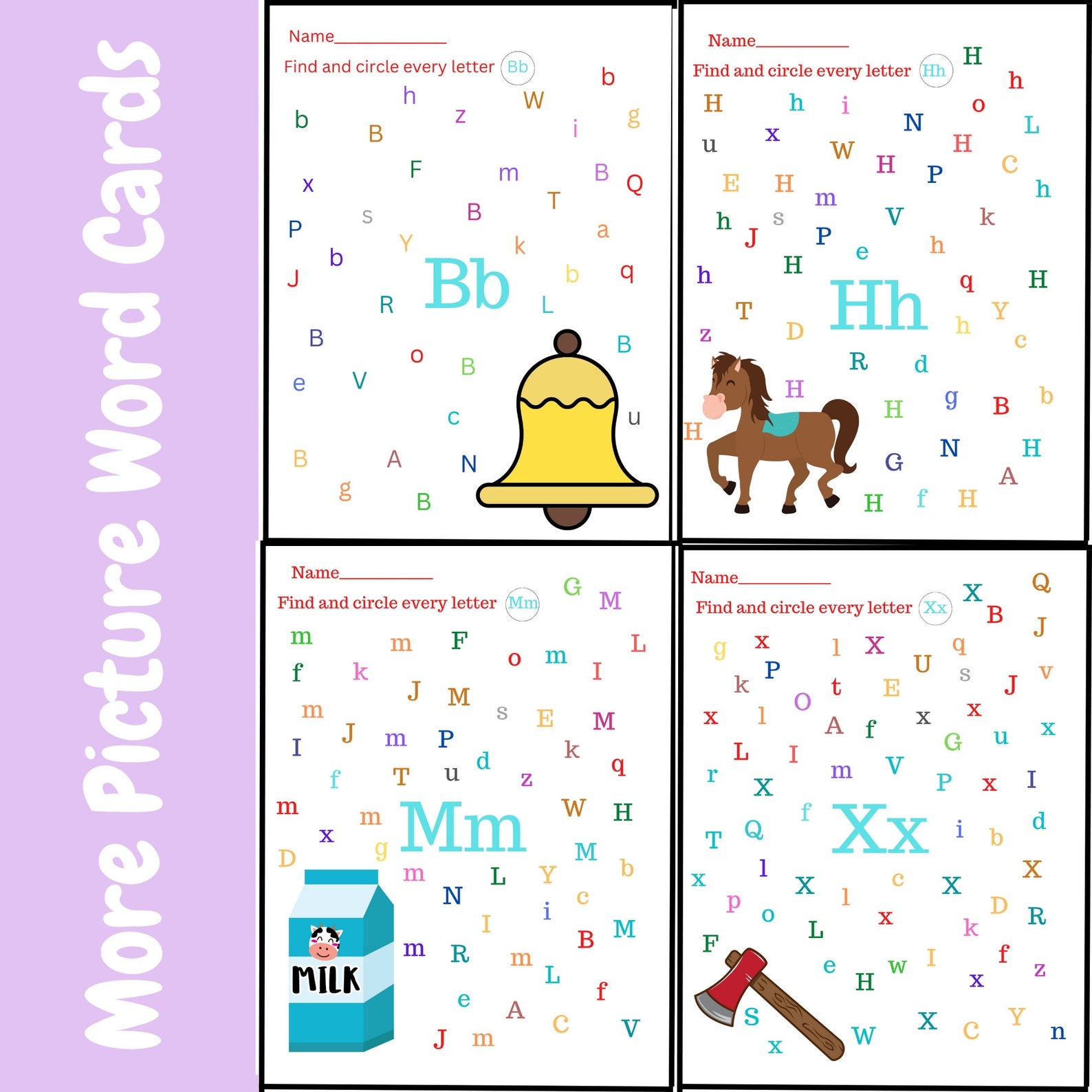 26 Spot the Letter Printables Uppercase and Lowercase Find the Letter ...