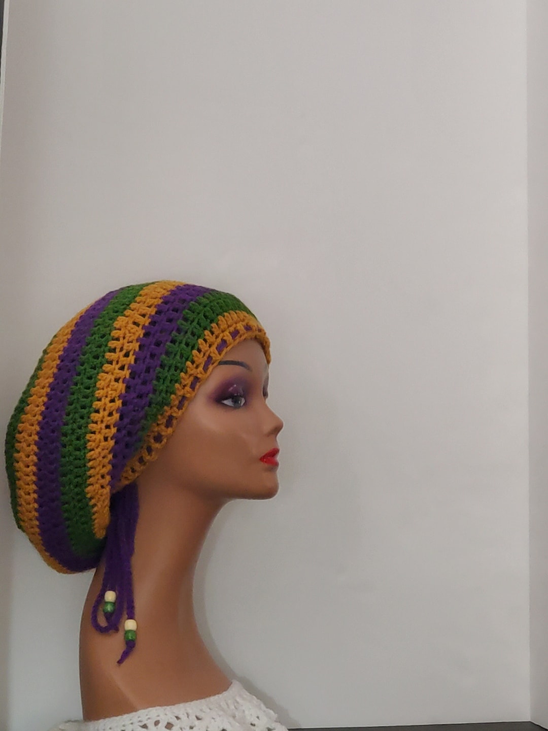 Mardi Gras Crochet Tam Beanie Dreadlocks Reggae Hat - Etsy