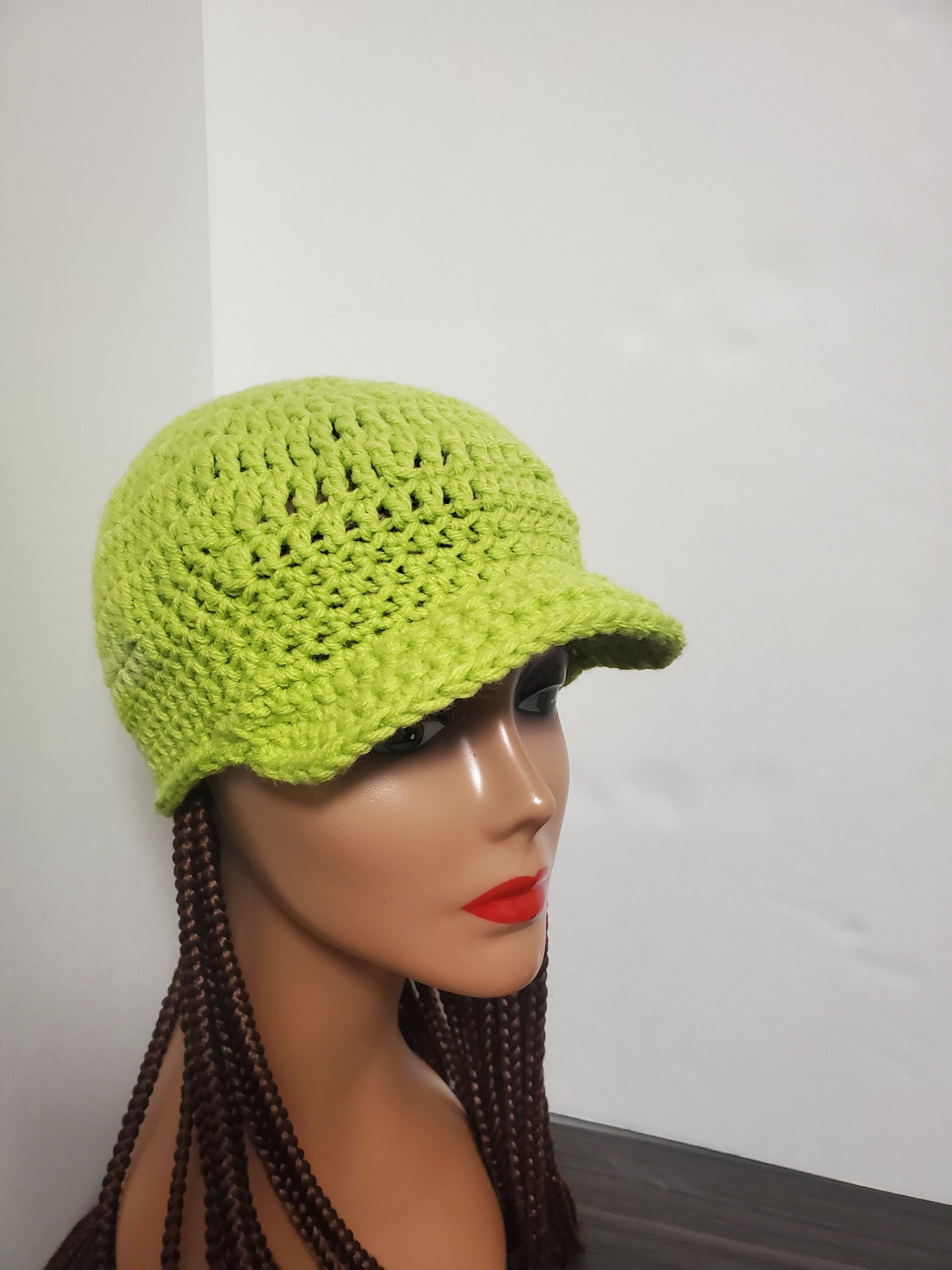 Slime Green Crochet Baseball Hat Handmade - Etsy