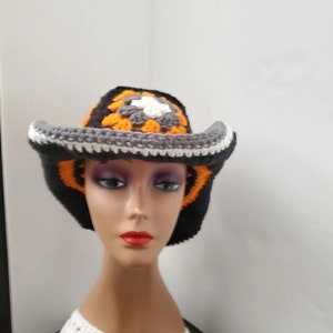 Crochet Handmade Granny Square Cowboy Hat - Etsy