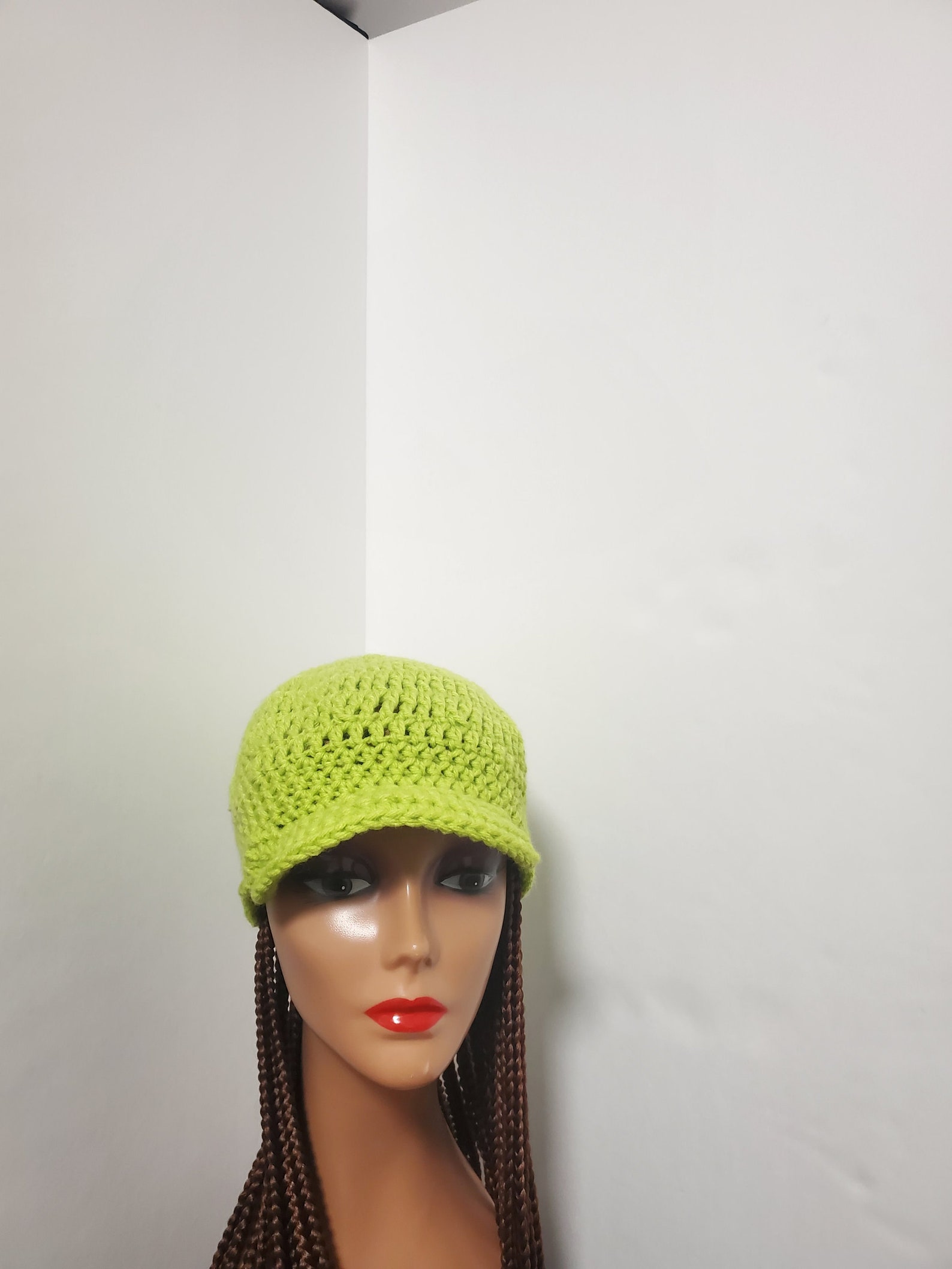 Slime Green Crochet Baseball Hat Handmade - Etsy