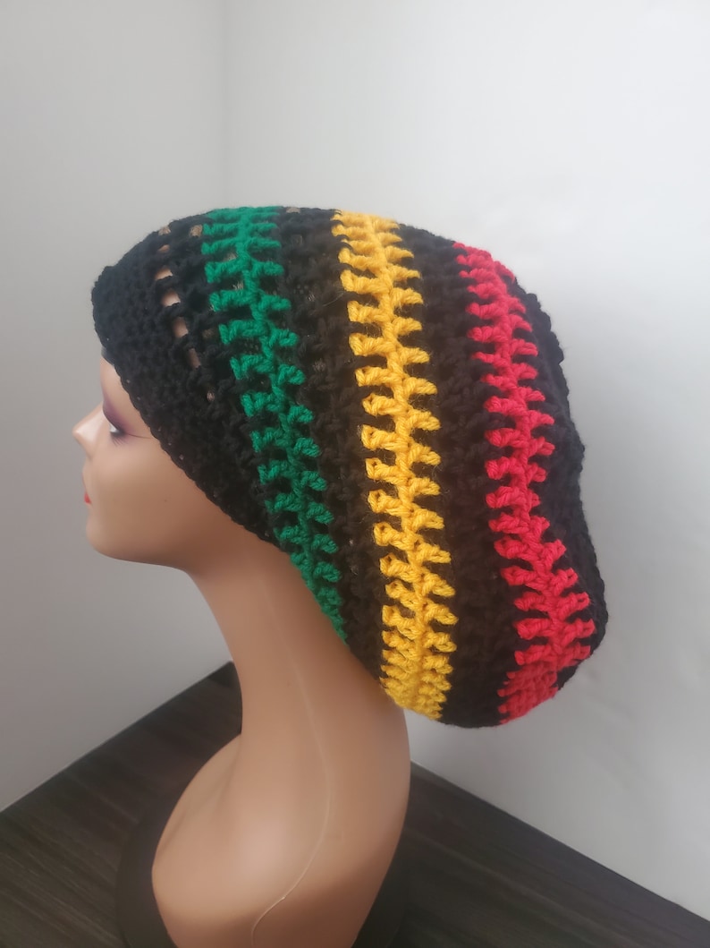 Crochet Rasta Tam Beanie Slouchy Hat Handmade Dreadlocks - Etsy