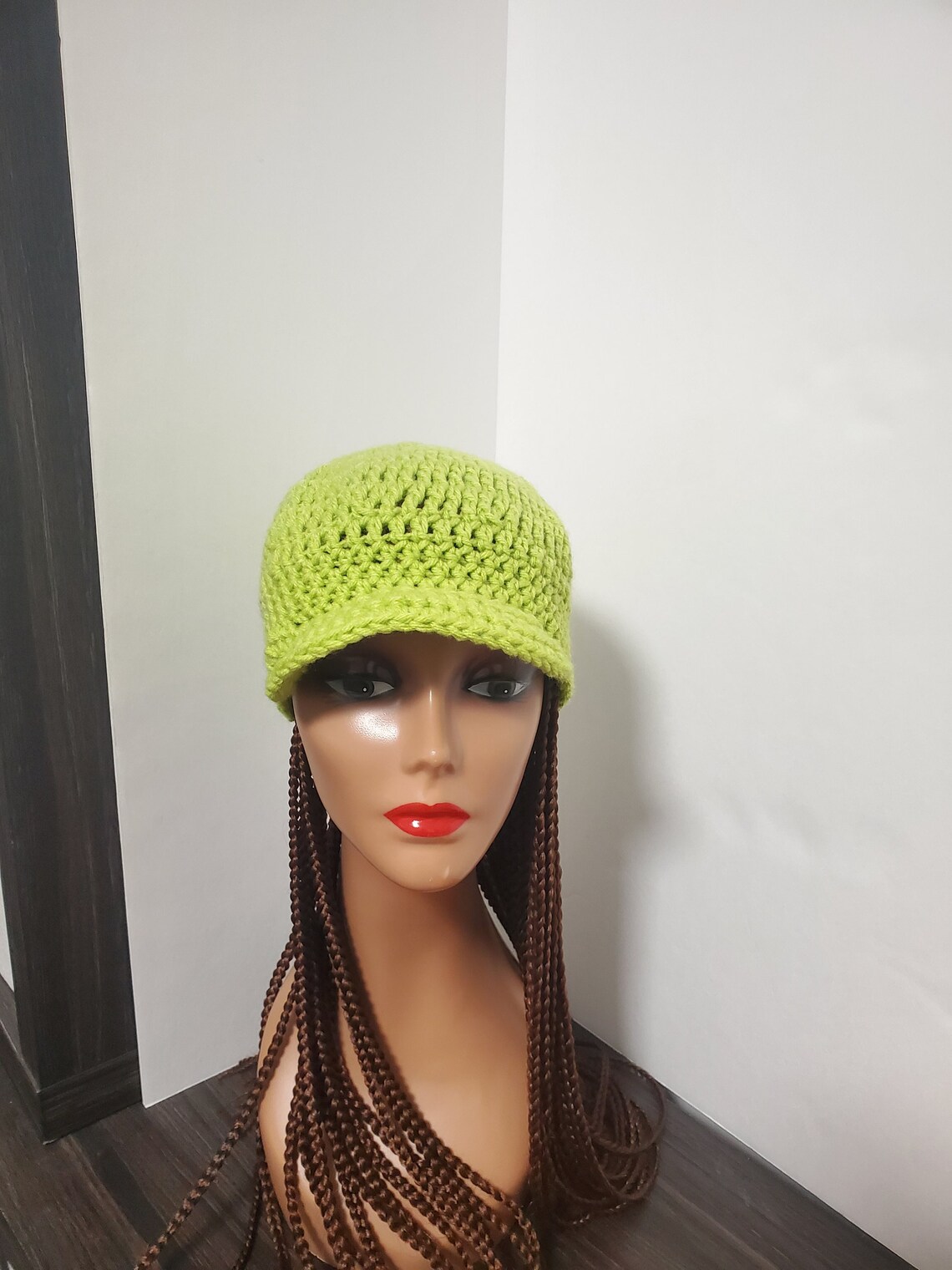 Slime Green Crochet Baseball Hat Handmade - Etsy