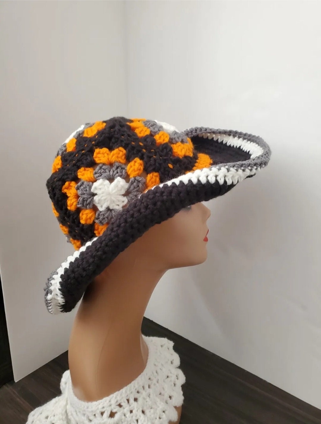 Crochet Handmade Granny Square Cowboy Hat - Etsy