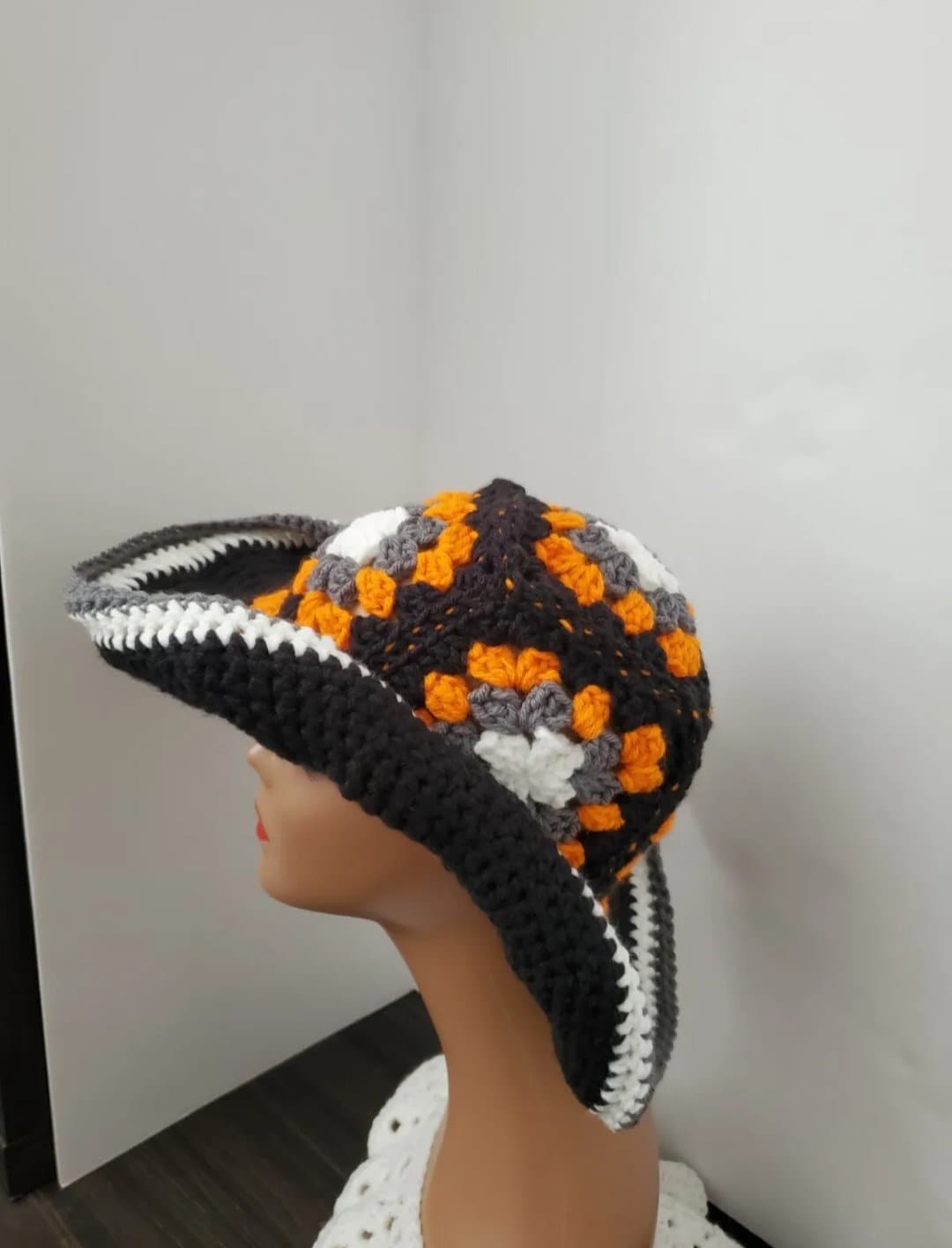 Crochet Handmade Granny Square Cowboy Hat - Etsy