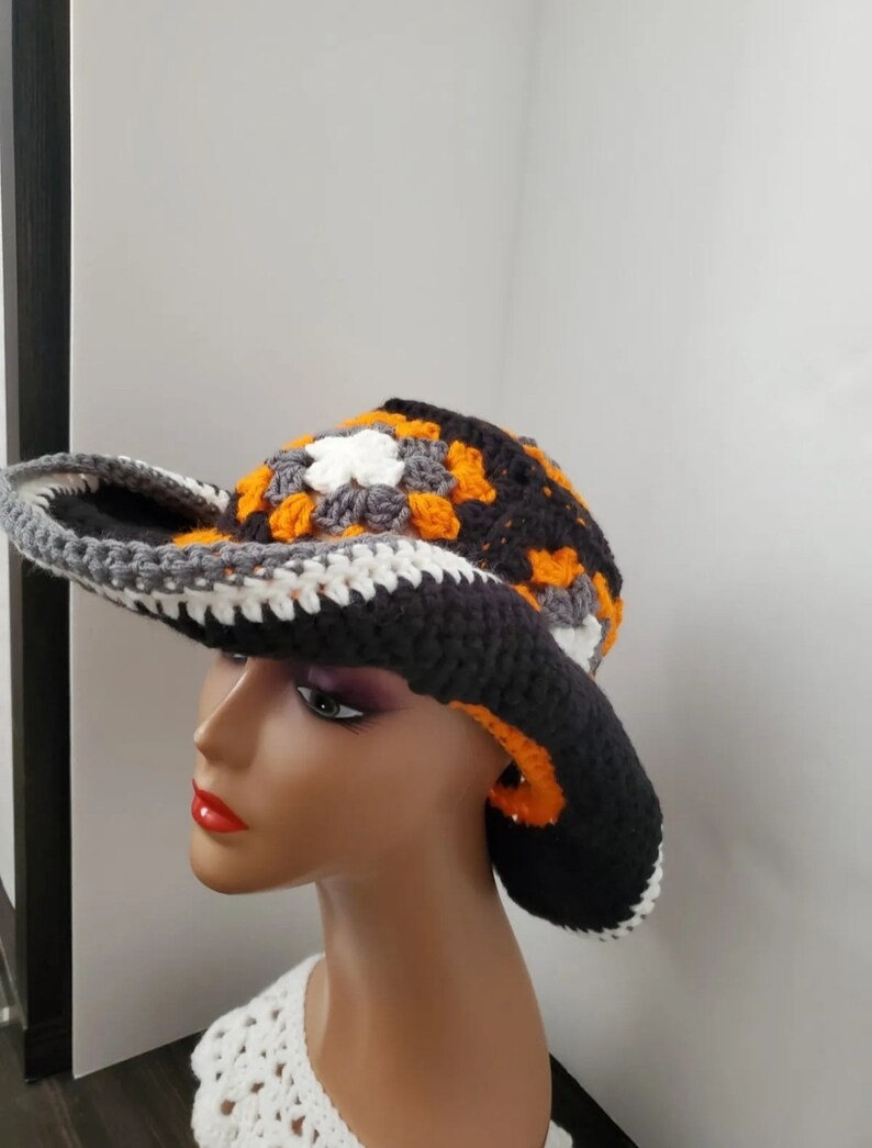 Crochet Handmade Granny Square Cowboy Hat - Etsy