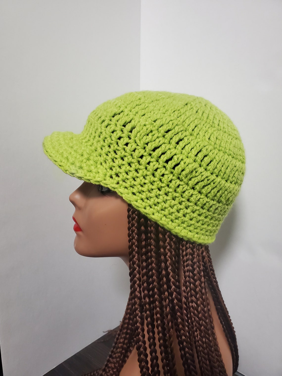Slime Green Crochet Baseball Hat Handmade - Etsy