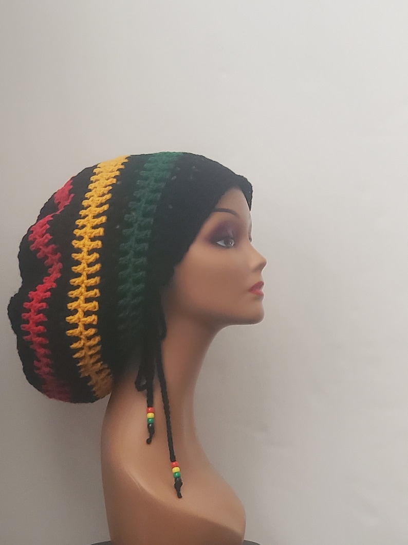 Crochet Rasta Tam Beanie Slouchy Hat Handmade Dreadlocks - Etsy