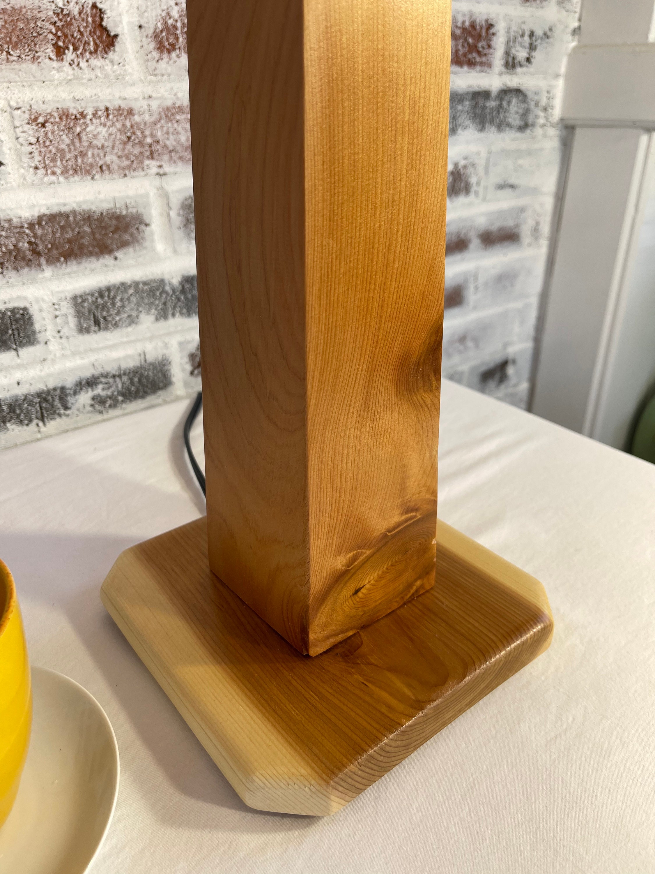 Hand Crafted, Tapered, Solid Cedar Table Lamp - Etsy