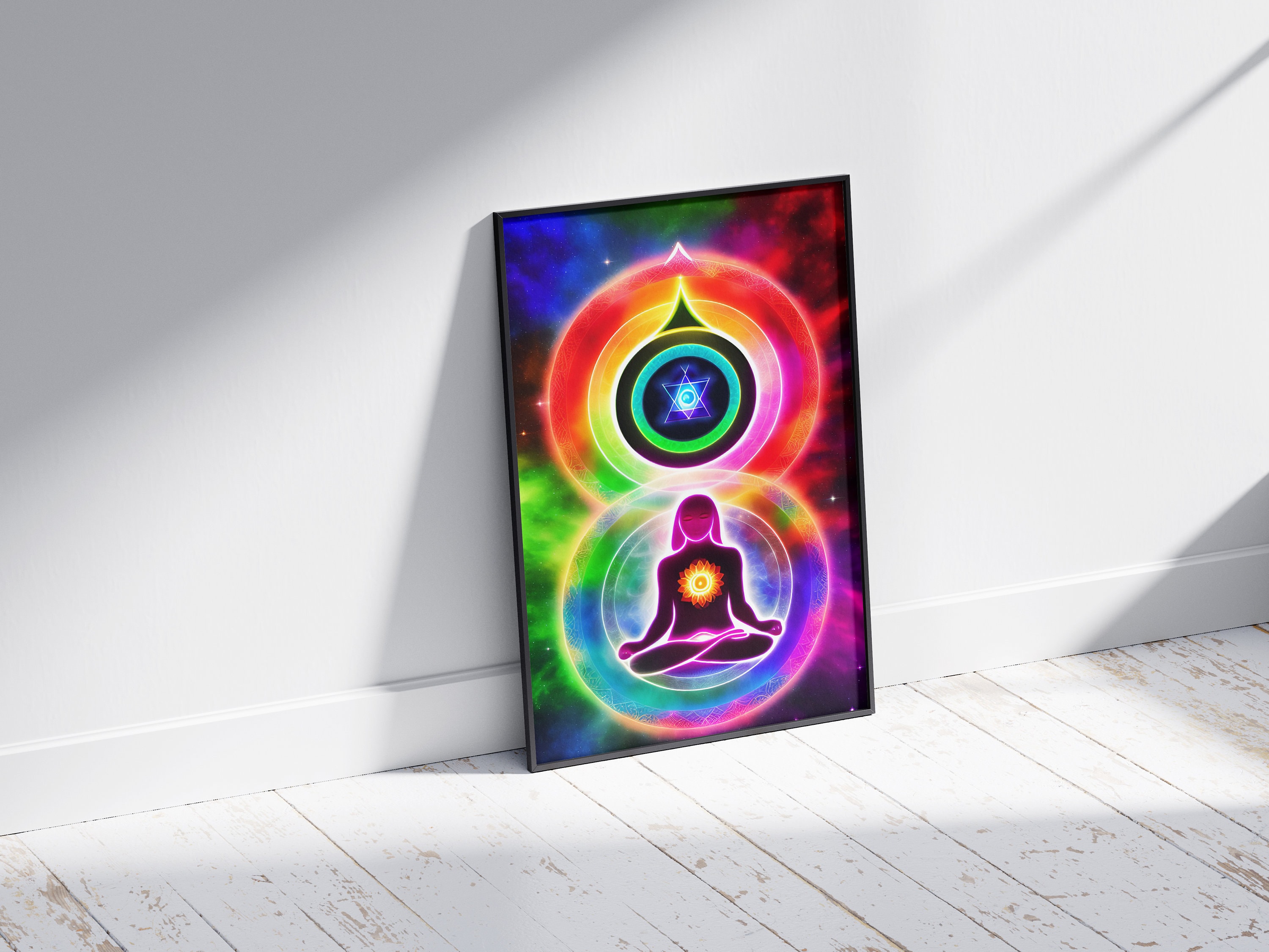 Rainbow Energy Flow Wall Art Printable Digital Download 7 Chakras ...