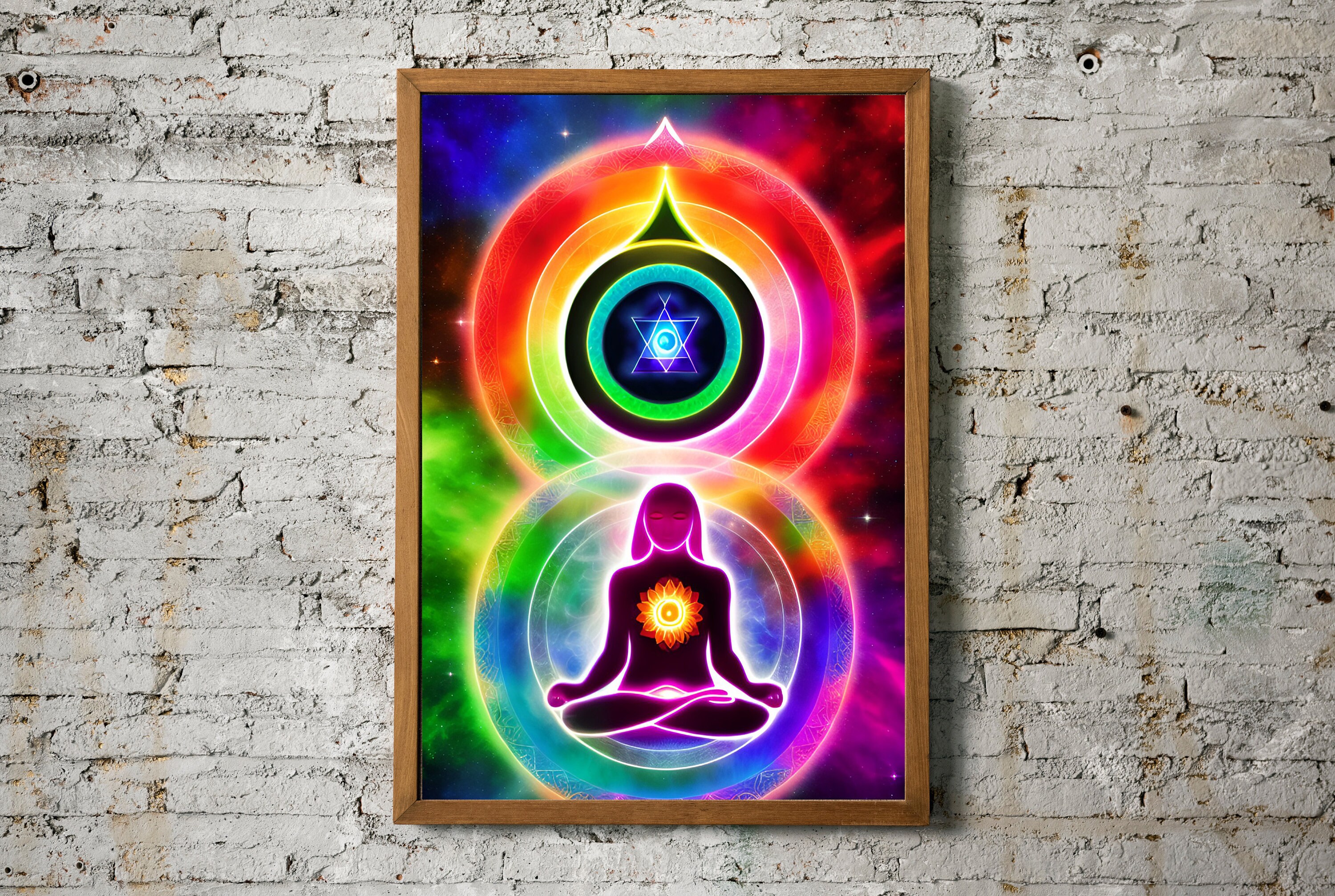 Rainbow Energy Flow Wall Art Printable Digital Download 7 Chakras ...