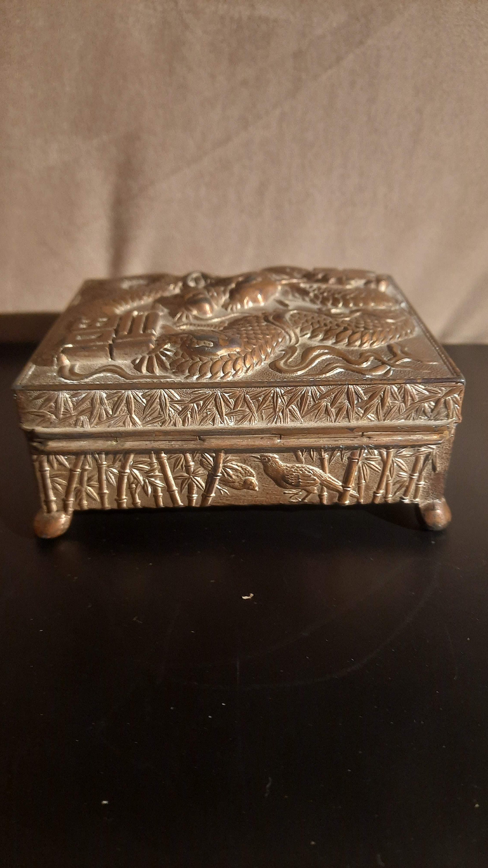 Raised Dragon Carved Trinket Box - Etsy