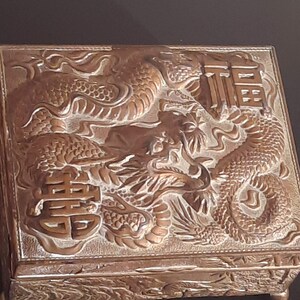 Raised Dragon Carved Trinket Box - Etsy