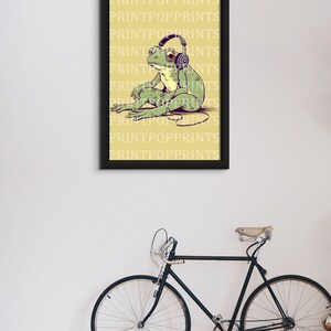 Retro Frog Wall Art, Digital Download, Printable Art, Music Wall Art ...