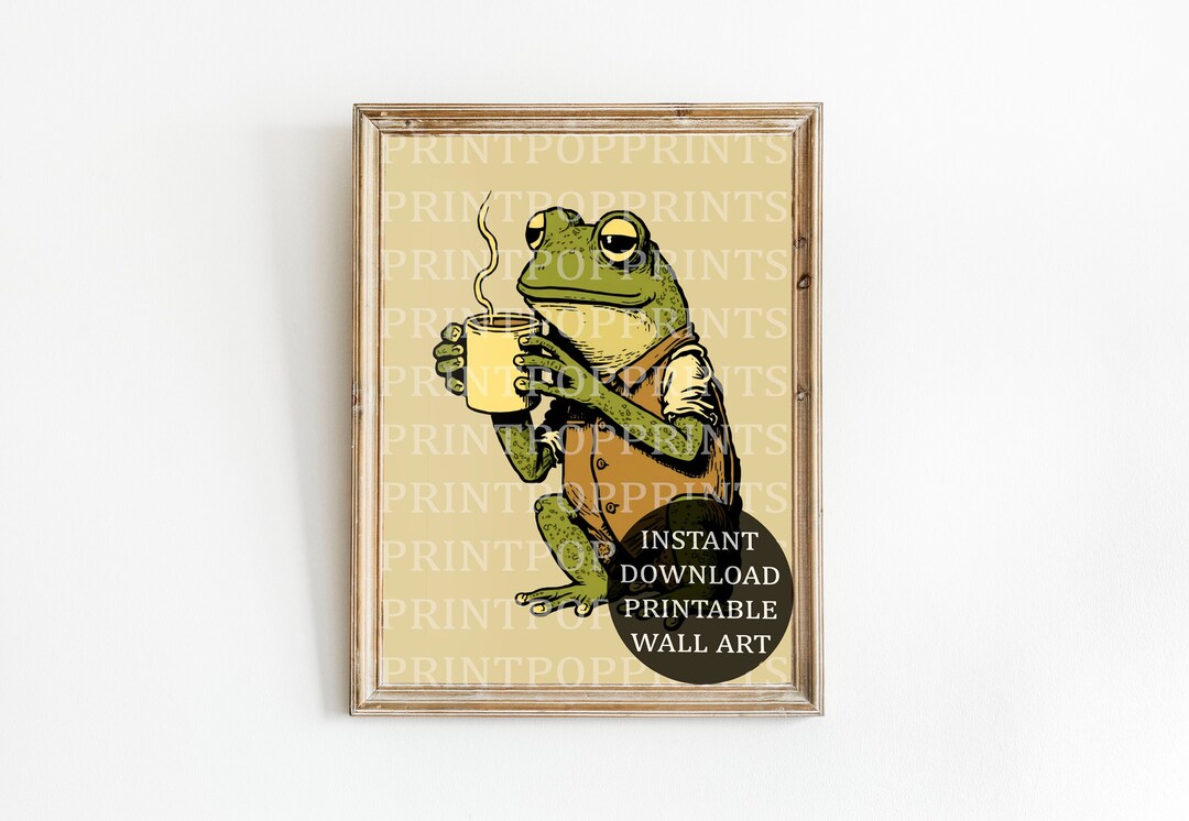 Retro Frog Wall Art, Digital Download Printable Art, 1970s Poster ...