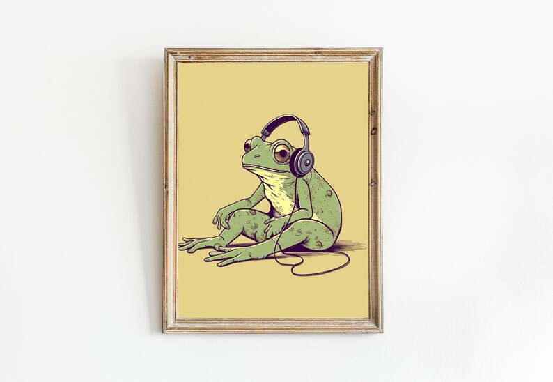 Retro Frog Wall Art Digital Download Printable Art Music - Etsy