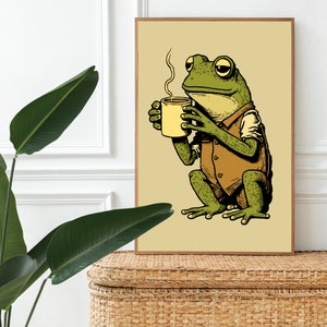 Retro Frog Wall Art, Digital Download Printable Art, 1970s Poster ...