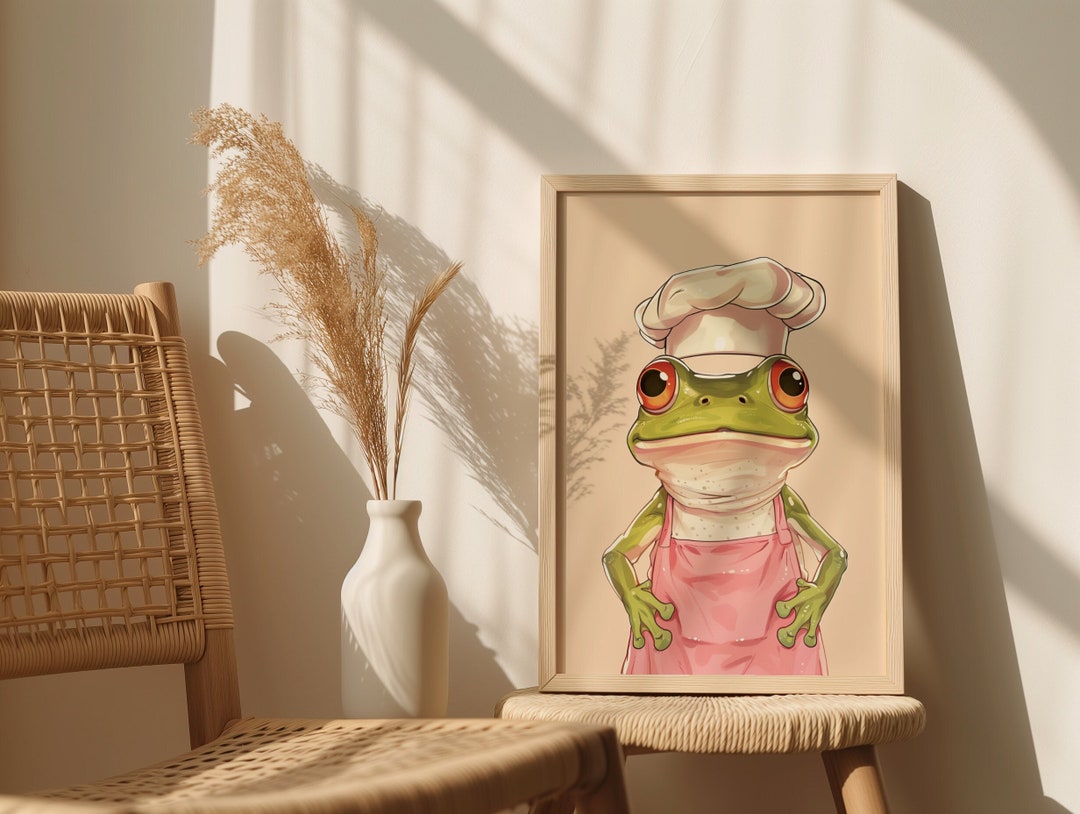 Chef Frog Printable Art - Digital Download Whimsical Kitchen Decor ...