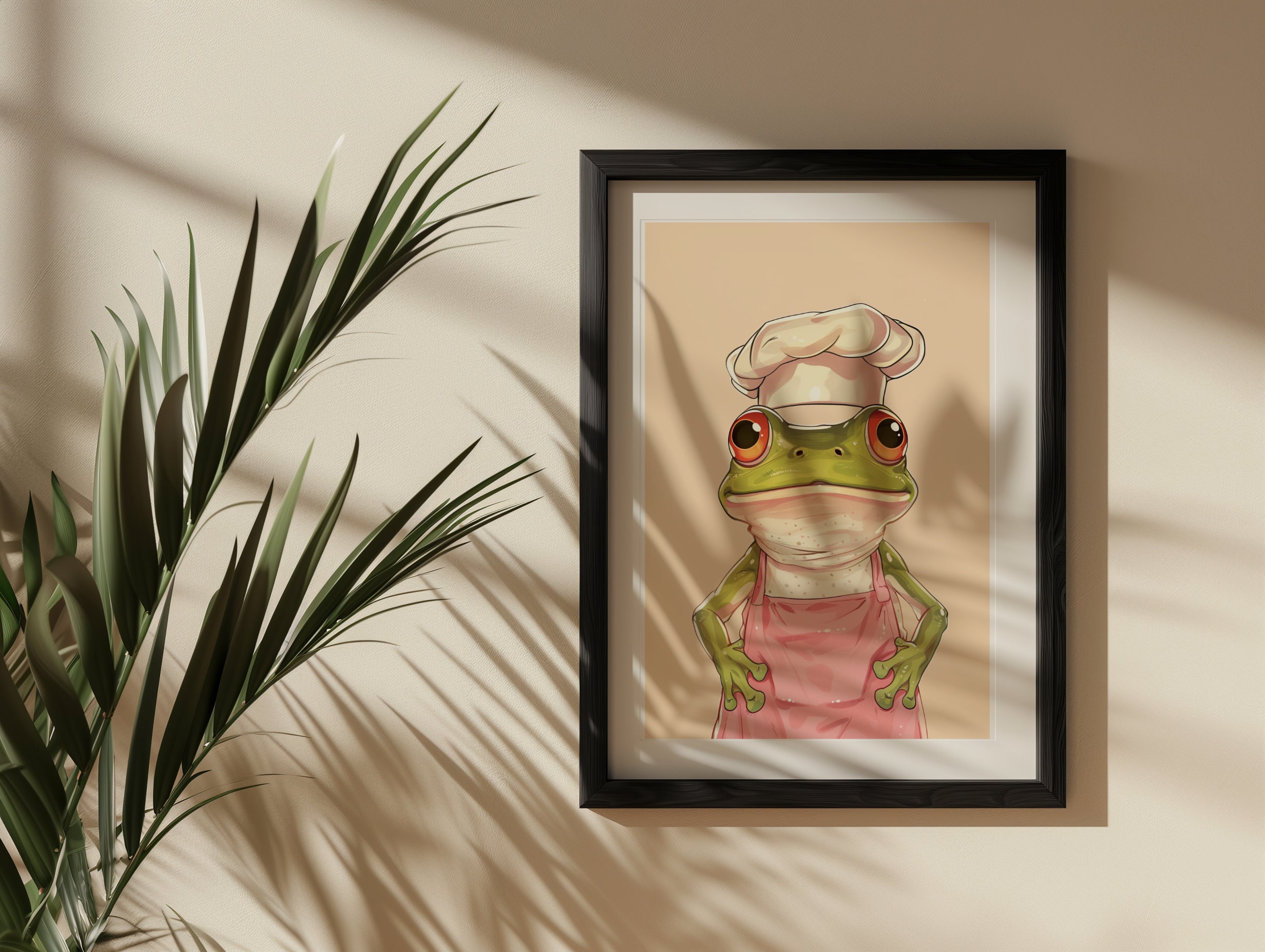 Chef Frog Printable Art Digital Download Whimsical Kitchen Decor Cute ...