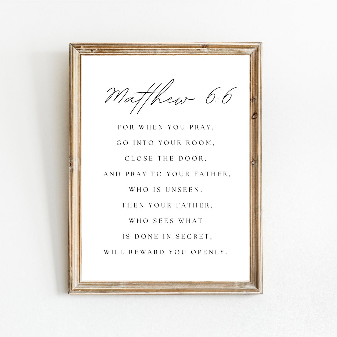 Matthew 6:6 Wall Art Printable Wall Art Digital Prints - Etsy