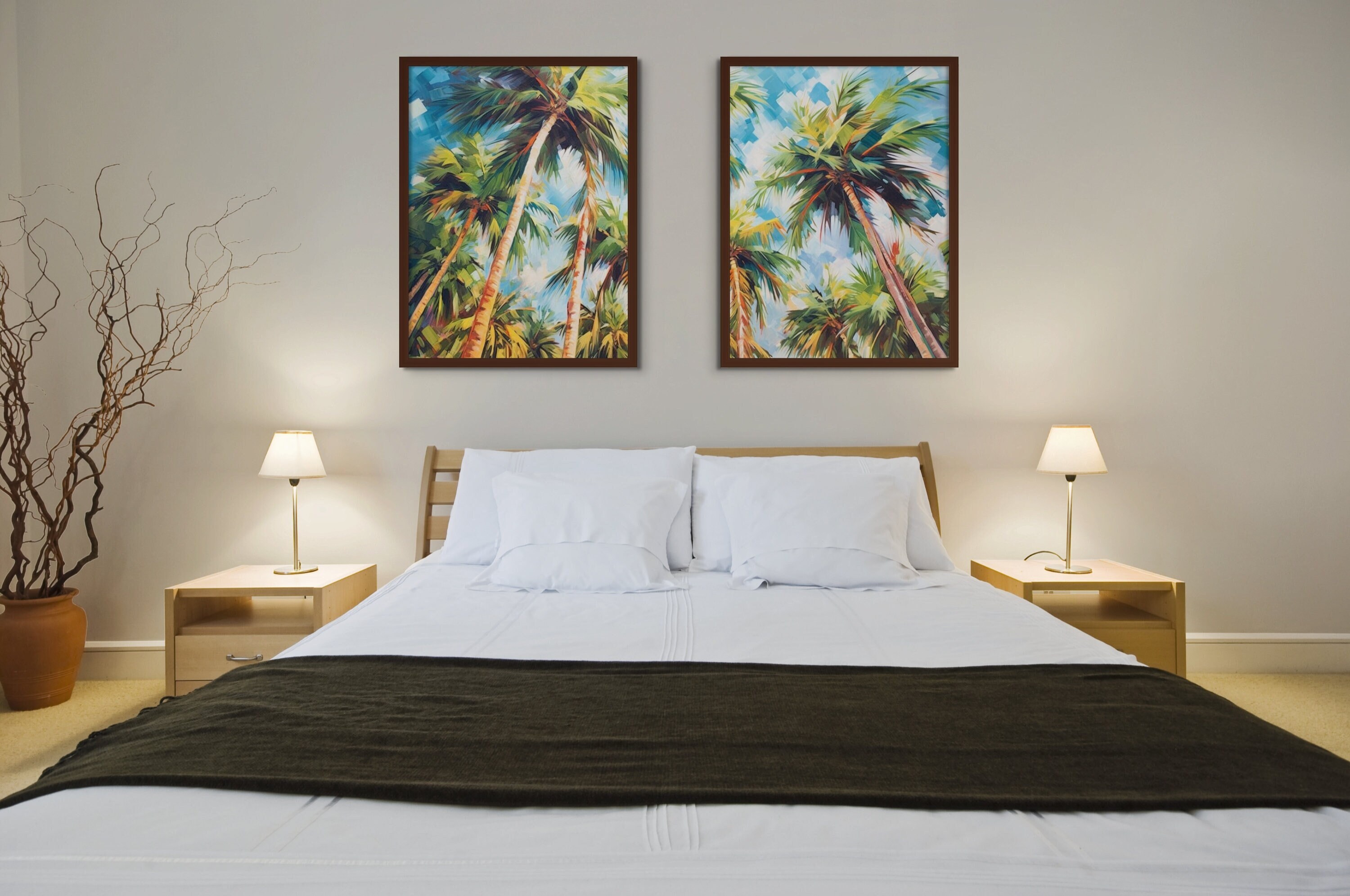Palm Tree Print Set of 2 Prints PALM TREE Painting - Etsy