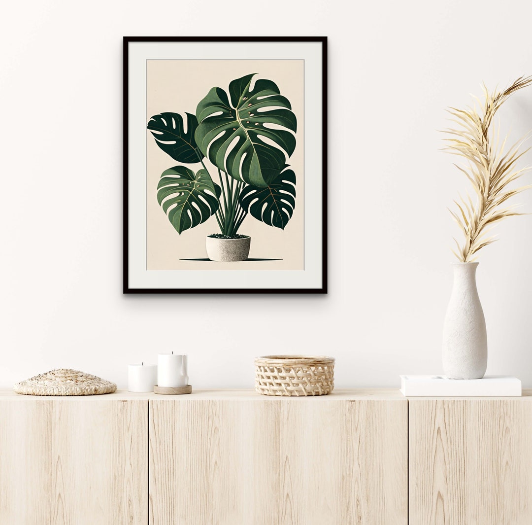 Monstera Deliciosa Print, PRINTABLE Wall Art, Digital Download, House ...
