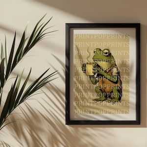 Retro Frog Wall Art, Digital Download Printable Art, 1970s Poster ...