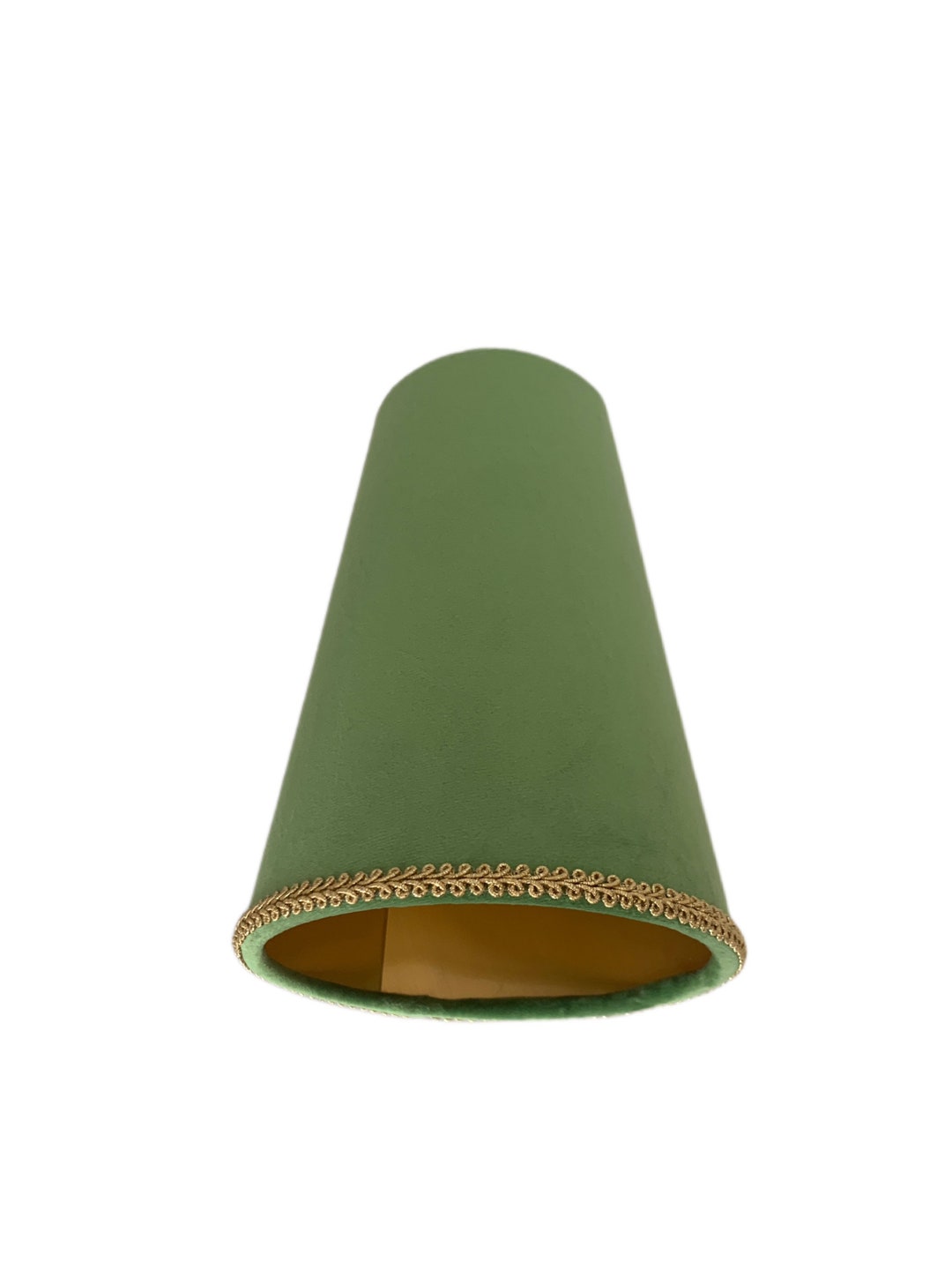 Spring Green Velvet Sconce Shade With Gold Gimp Trim Chandelier Clip on ...