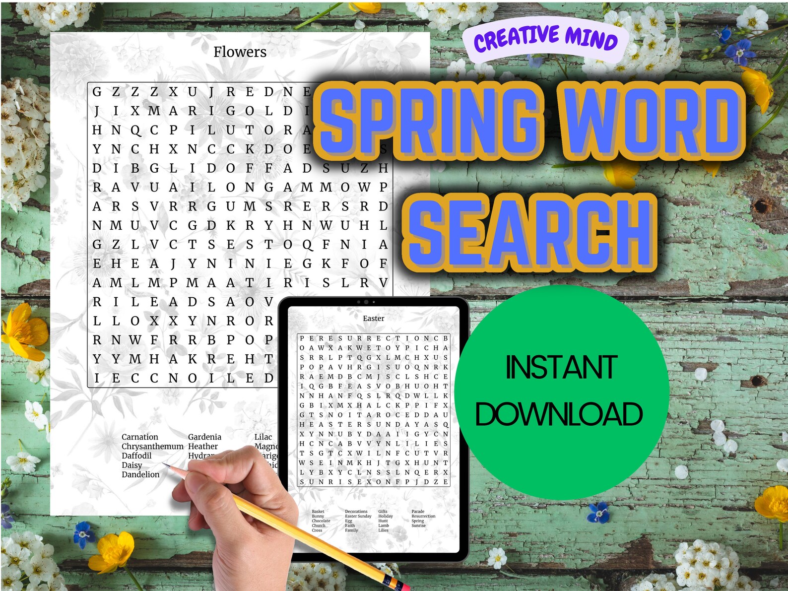Printable Word Search Educational Puzzles Party Games | Instant Digital ...