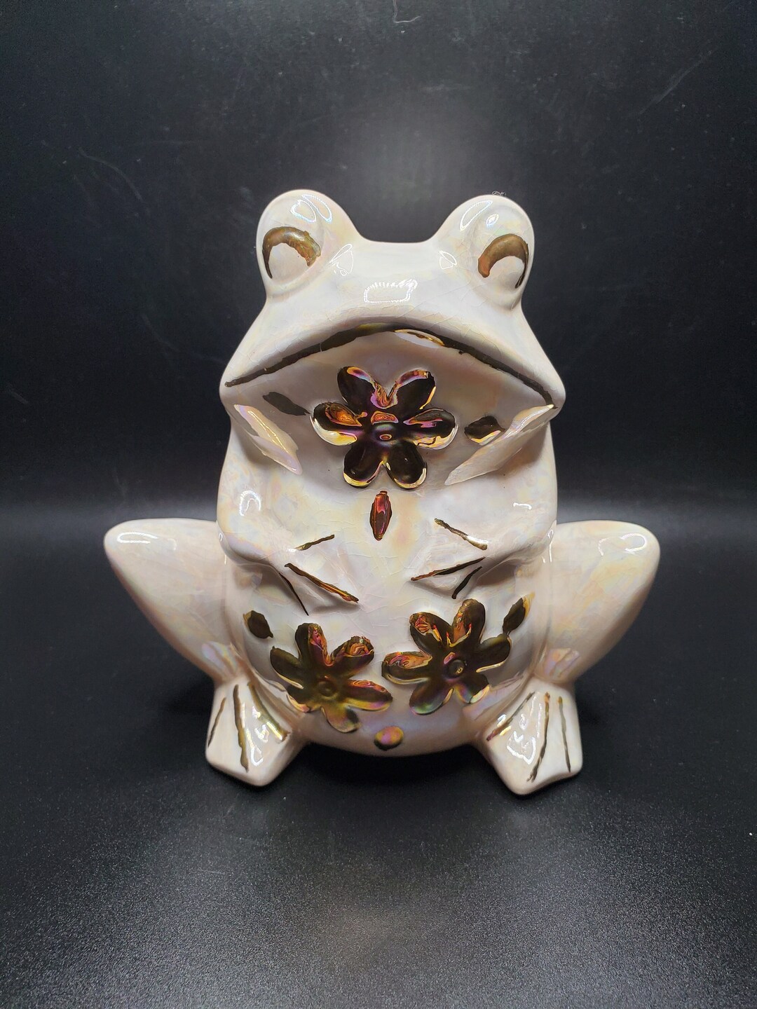 Vintage Slip Cast Ceramic Frog, Mother of Pearl & Gold Lustre - Darling ...