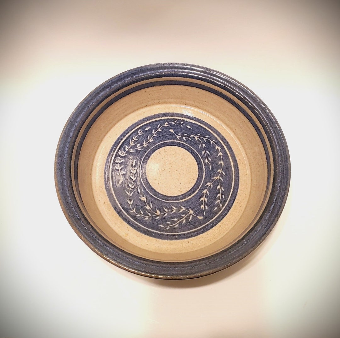 Handcrafted Blue Midnight Vines Pottery Bowl by Eli Studio - Etsy