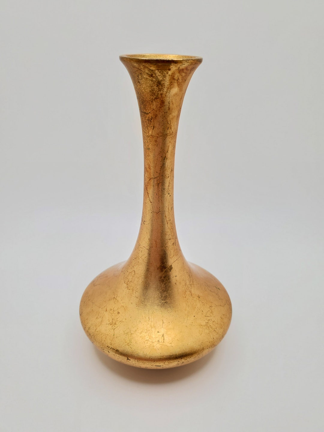Vintage American Crystal Corps Brass Finished Bud Vase - Made in Japan ...
