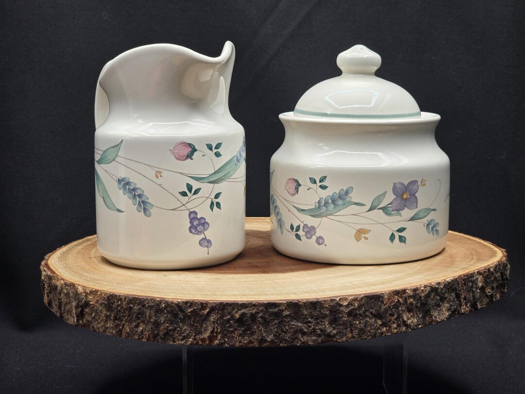 Vintage Pfaltzgraff April Sugar and Creamer Set: Cottagecore Floral ...