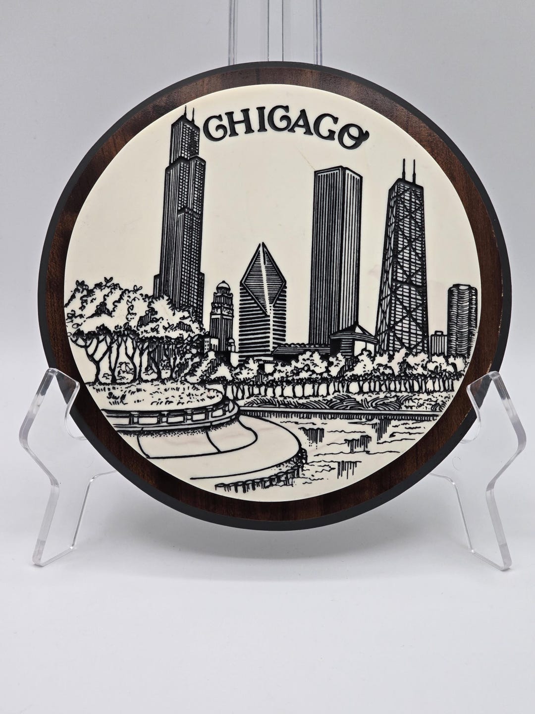 Vintage Chicago Souvenir = 1970s Chicago History Wall Plaque – Bas ...