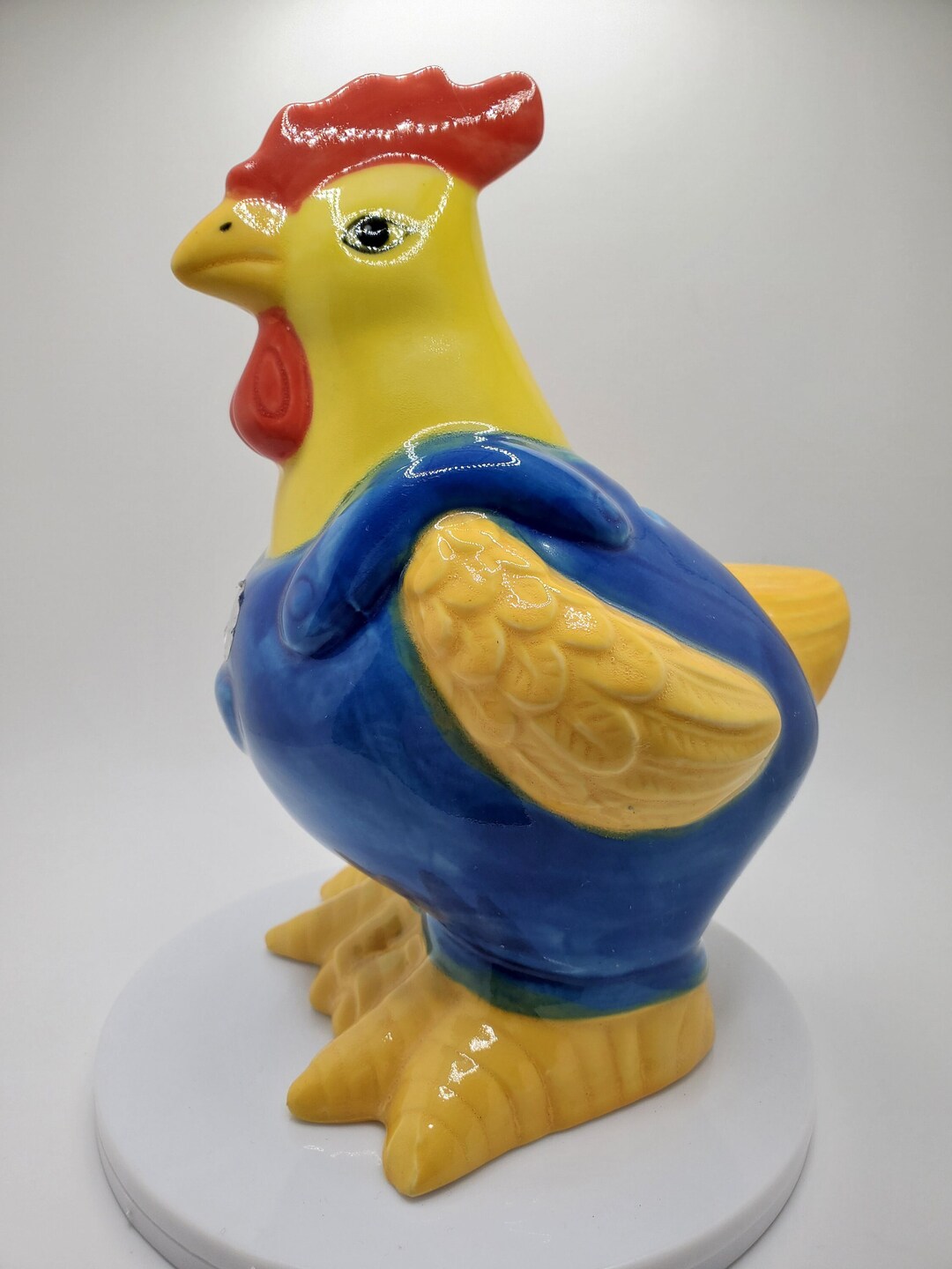 Retro Vietnamese Rooster in Overalls Coin Bank - Long Phat Ceramics - Etsy