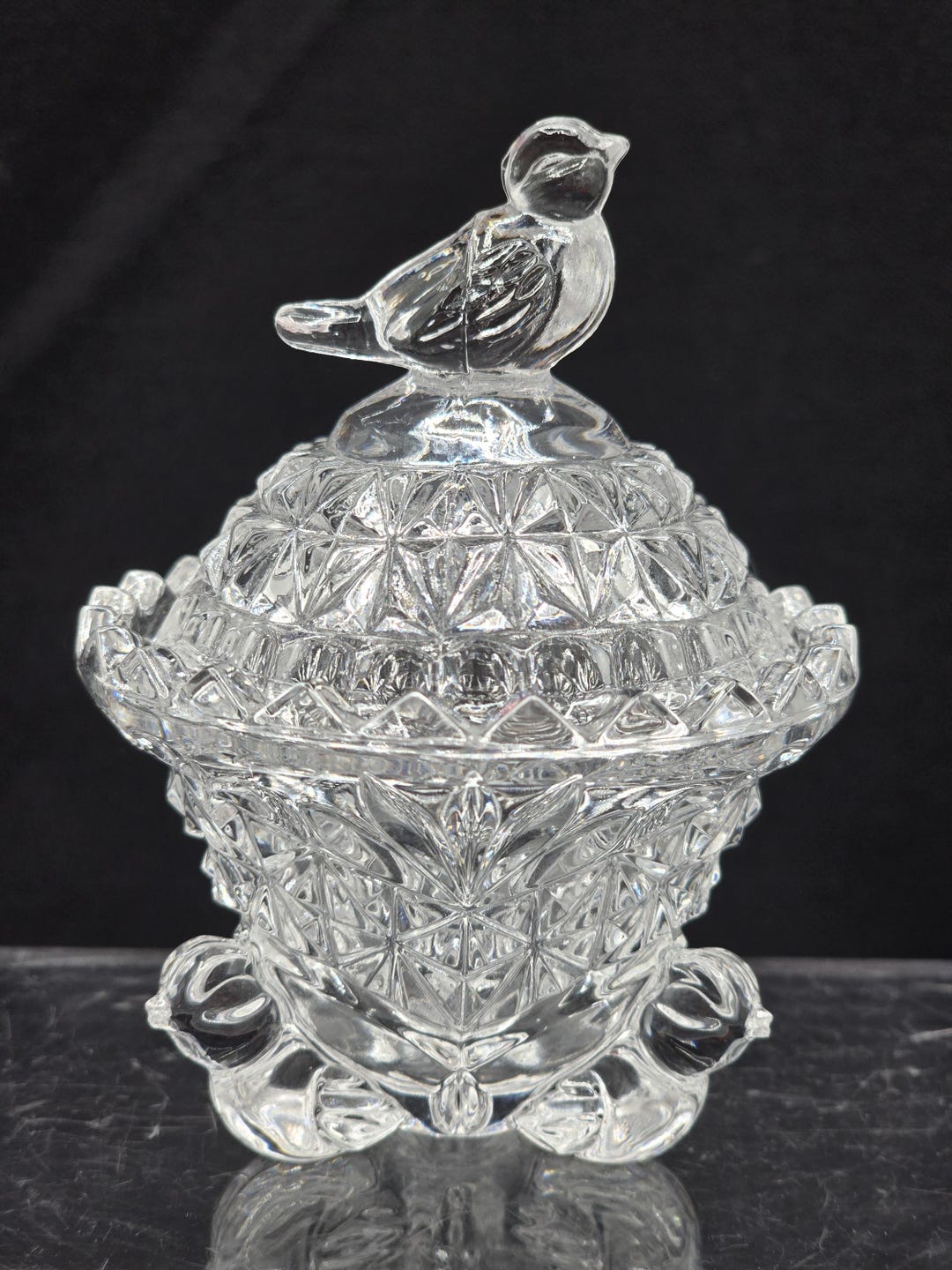 Vintage Hofbauer Byrdes Crystal Trinket Box: Bavarian Lead Crystal Bird ...