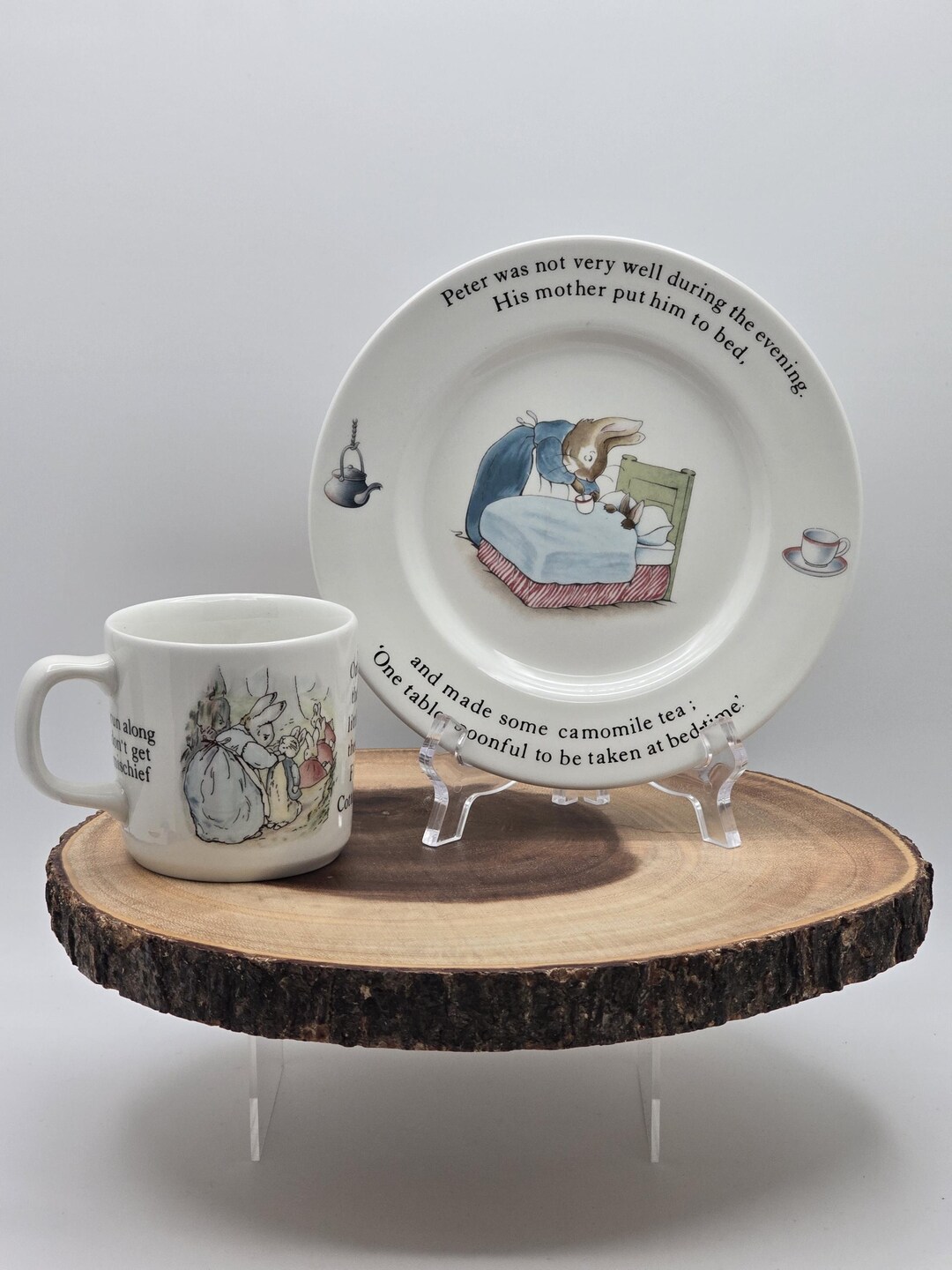 Vintage Wedgwood Peter Rabbit Mug & Plate Set | Beatrix Potter Design ...